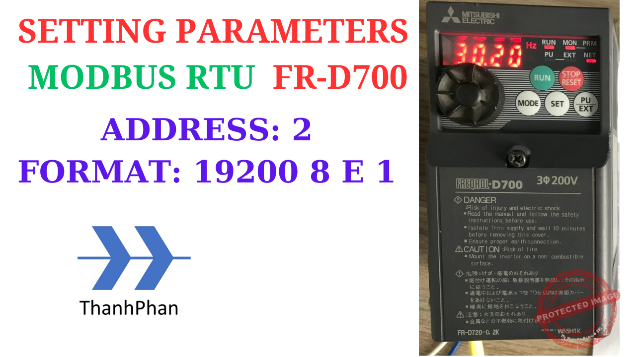Cài đặt Modbus RTU biến tần FR-D700 - Màn hình tích hợp PLC l Thanh Phan